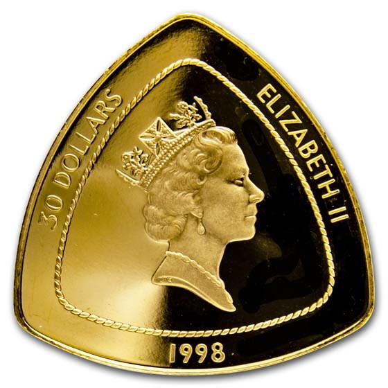 Buy 1998 Bermuda 1/2 oz Proof Gold Coin $30 Triangle (W/Box & COA) | APMEX