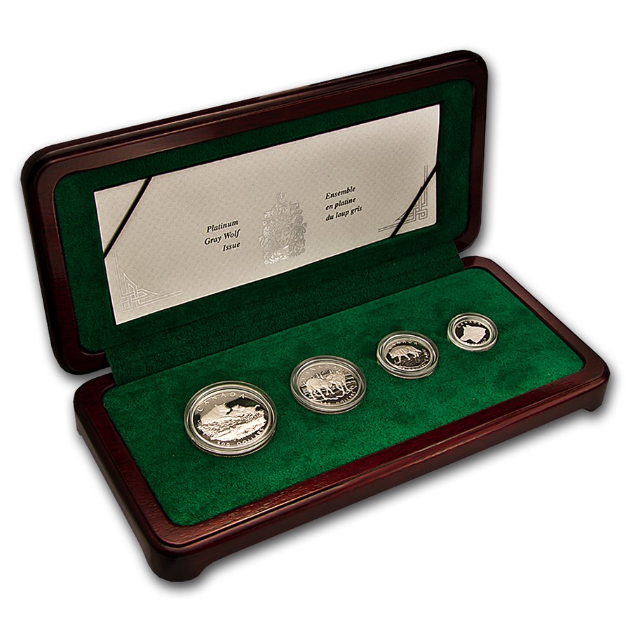 Buy 1998 Canada 4-Coin Platinum Proof Set: Gray Wolf (w/Box & COA) | APMEX