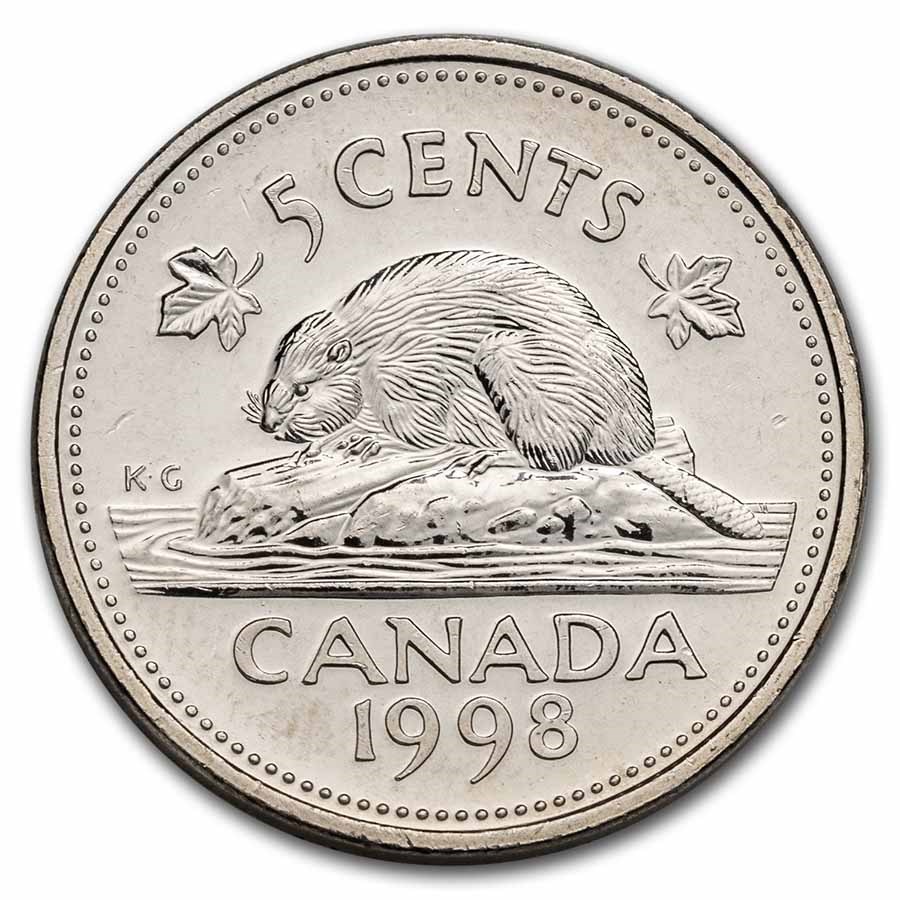Buy 1998 Canadian Copper-Nickel 5 Cents BU (Beaver) | APMEX