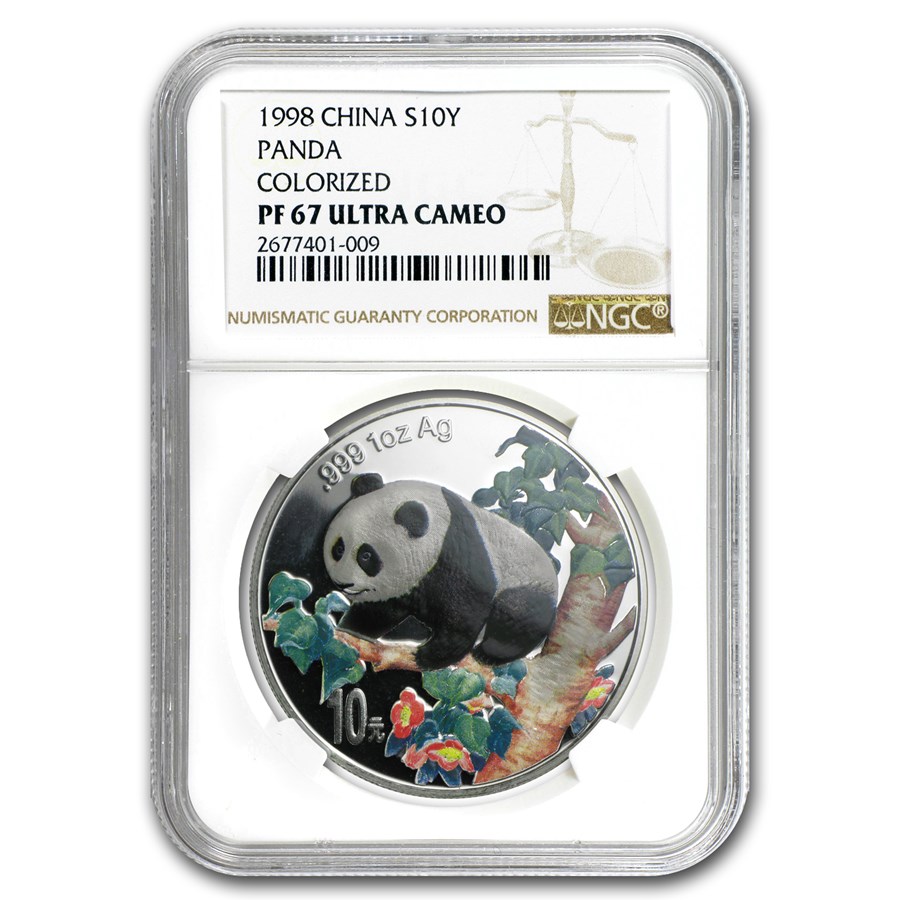 Buy 1998 China 1 oz Silver Panda PF-67 NGC (Colorized) | APMEX