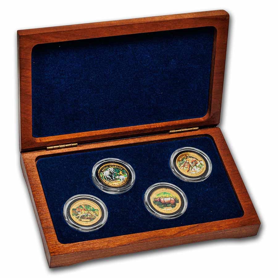 Buy 1998 Nepal 1/4 Gold Asafri 4 Coin Wildlife Set | APMEX