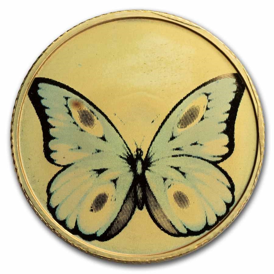 1998 St. Thomas & Prince Gold 2500 Dobras Butterfly Proof