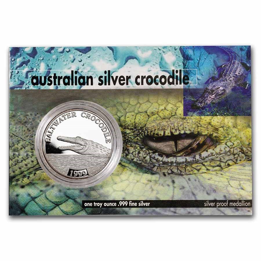 Buy 1999 1 oz Silver Saltwater Crocodile Medallion (w/ Display Card) | APMEX