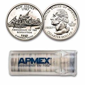1999-S New Jersey State Quarter 40-Coin Roll Gem Proof