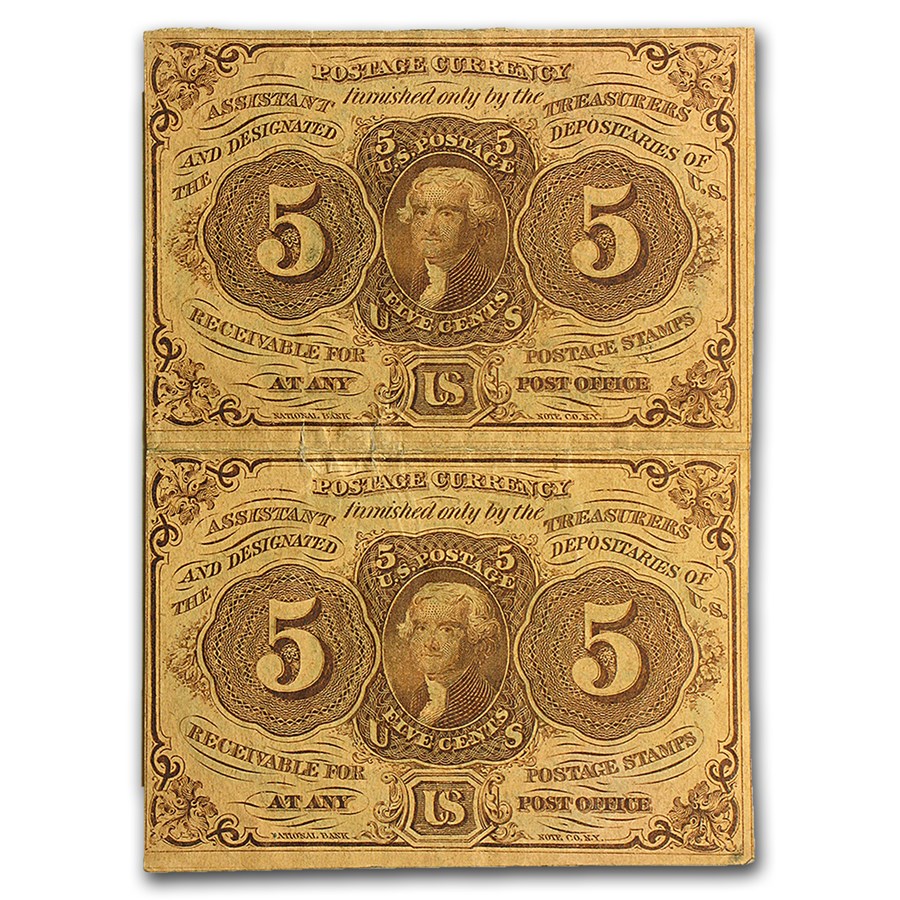 Buy 1st Issue Fractional Currency 5 Cents VF (Uncut Pair) | APMEX