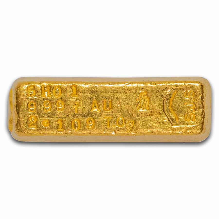 2.109 oz Gold Bar - Vintage San Juan Silver Gold Bar (SJS)