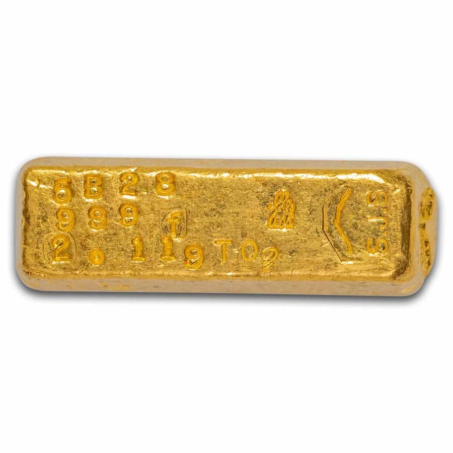 2.119 oz Gold Bar - Vintage San Juan Silver Gold Bar (SJS)