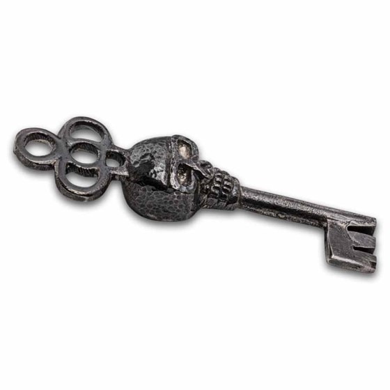 2.3 oz Hand Poured Silver - Skeleton Key
