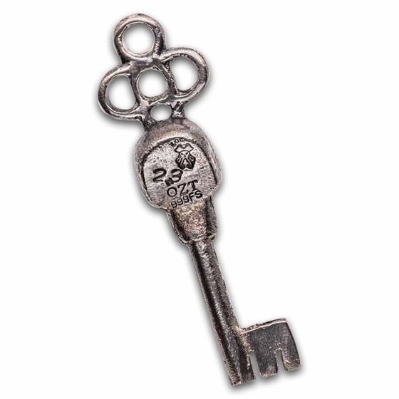 2.3 oz Hand Poured Silver - Skeleton Key