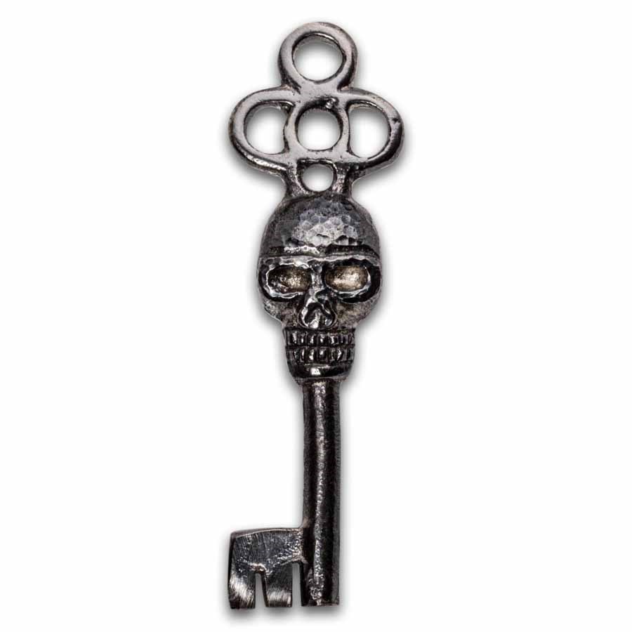 2.3 oz Hand Poured Silver - Skeleton Key