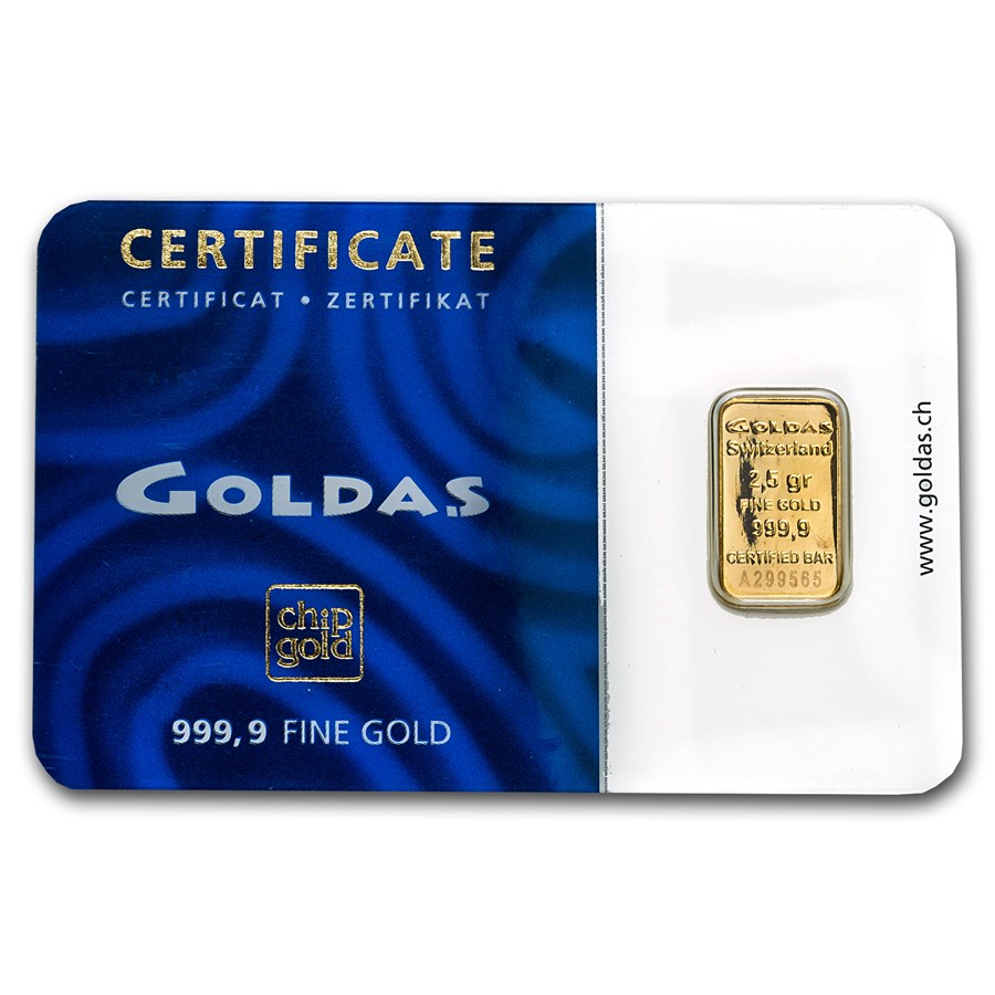 Buy 2.5 gram Gold Bar - Goldas (In Assay) | APMEX