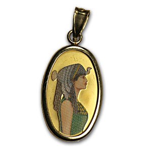 Buy 2.5 gram Gold Oval - PAMP Suisse Cleopatra (w/14 kt bezel) | APMEX