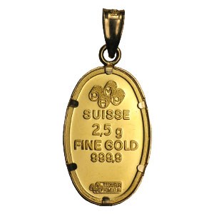 Buy 2.5 gram Gold Oval - PAMP Suisse Cleopatra (w/14 kt bezel) | APMEX