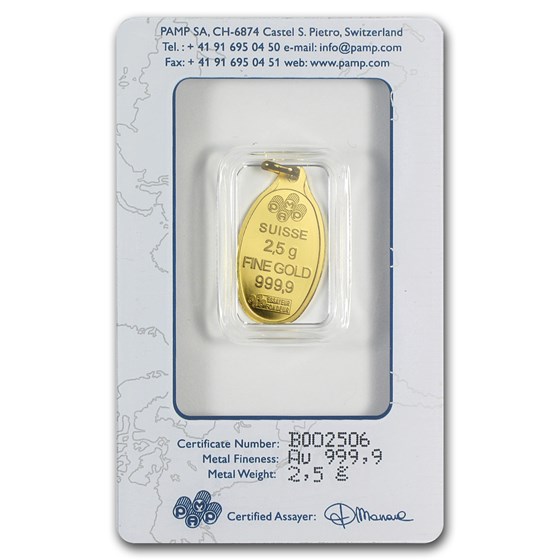 Buy 2.5 gram Gold Pendant - PAMP Suisse (Fortuna, Oval) | APMEX