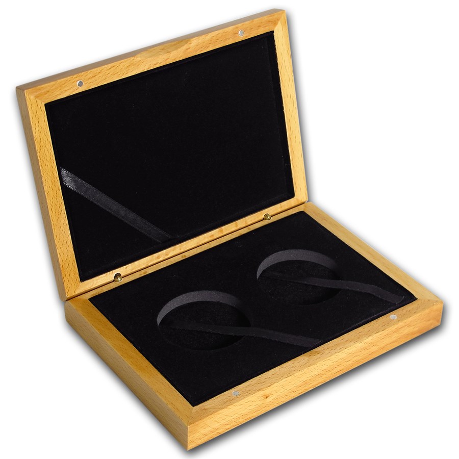 Buy 2 coin Wood Presentation Box - Fits Up to 40 mm (RCM Box) | APMEX