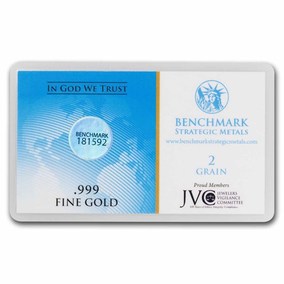 Buy 2 grains Benchmark Strategic Metals Gold Bar .999 Fine | APMEX