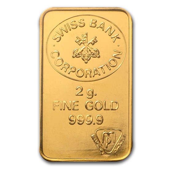 Buy 2 gram Gold Bar - Swiss Bank Corporation | APMEX