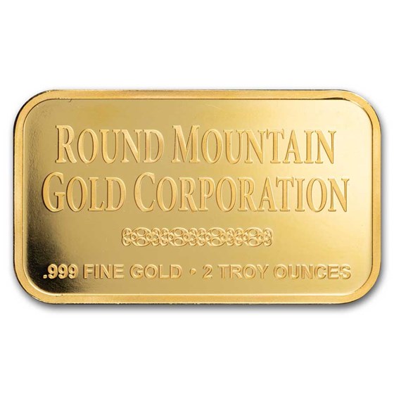 2 oz Gold Bar - Round Mountain Gold Corp (Kinross, SMI)