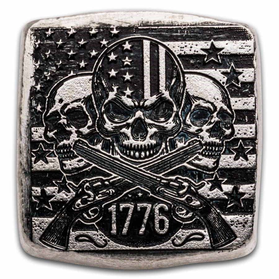 2 oz Hand Poured Silver Bar - 1776