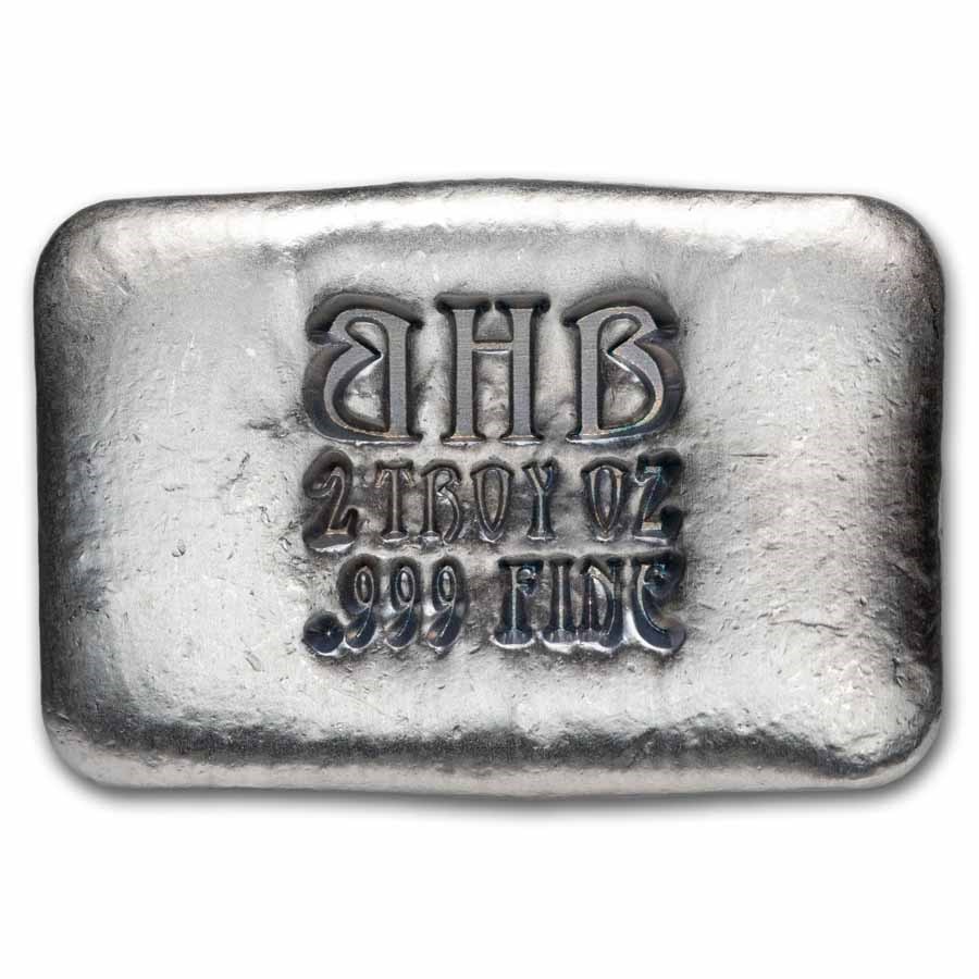 Buy 2 oz Silver Hand Poured Black Hand Bullion Bar | APMEX