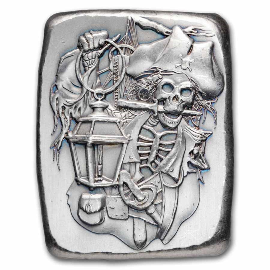Buy 2 oz Silver Hand Poured Ghost Lantern Bar | APMEX