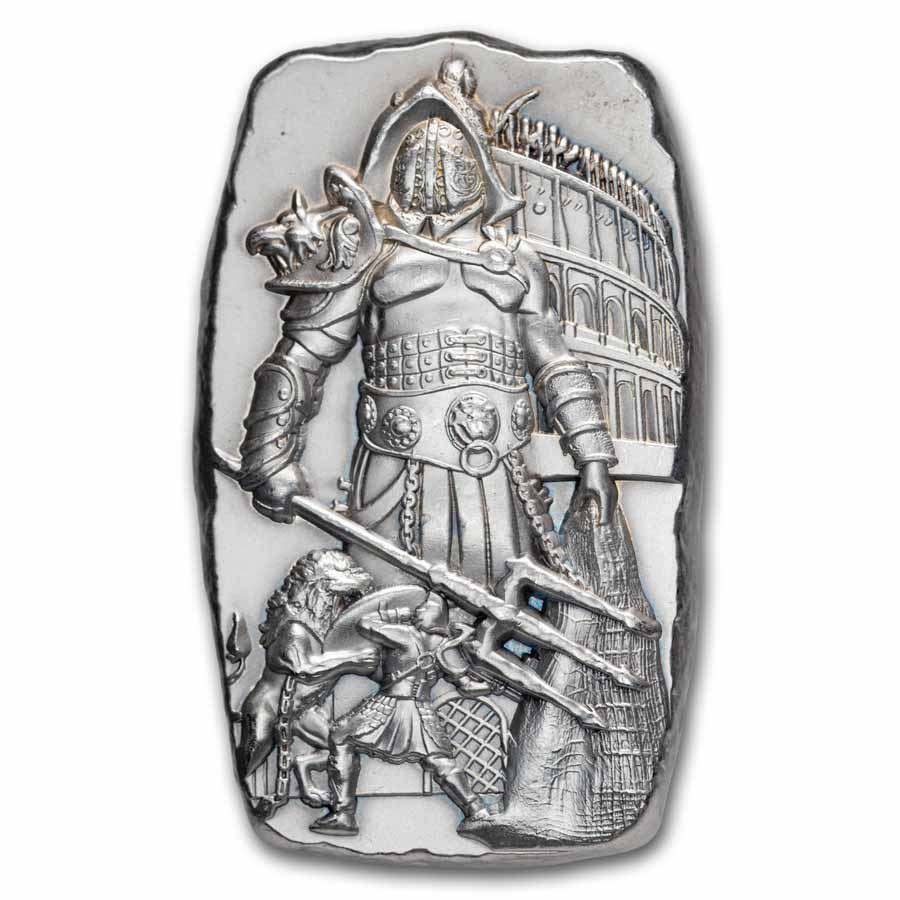Buy 2 oz Silver Hand Poured The Gladiator Bar | APMEX