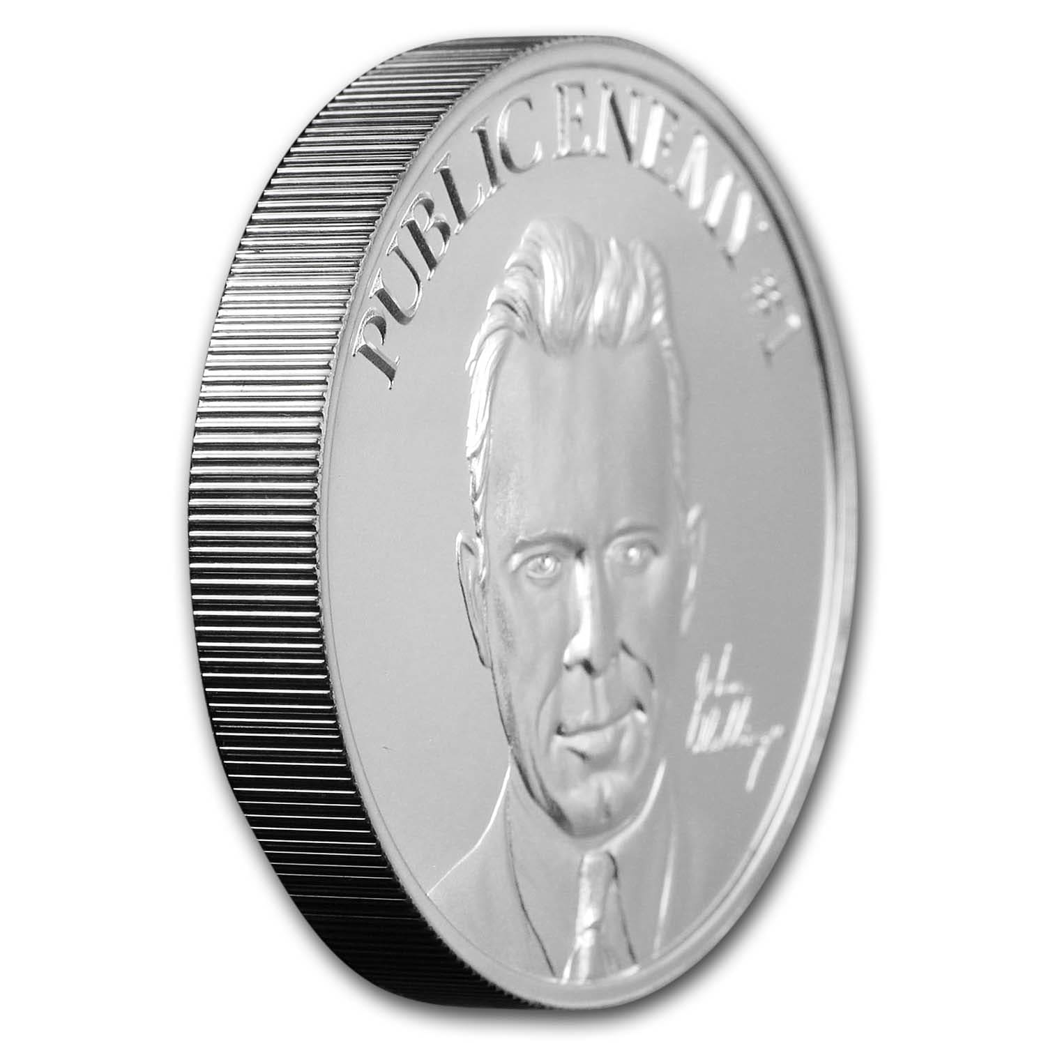 APMEX - 2 oz Silver High Relief Round - "Public Enemy #1" John Dillinger