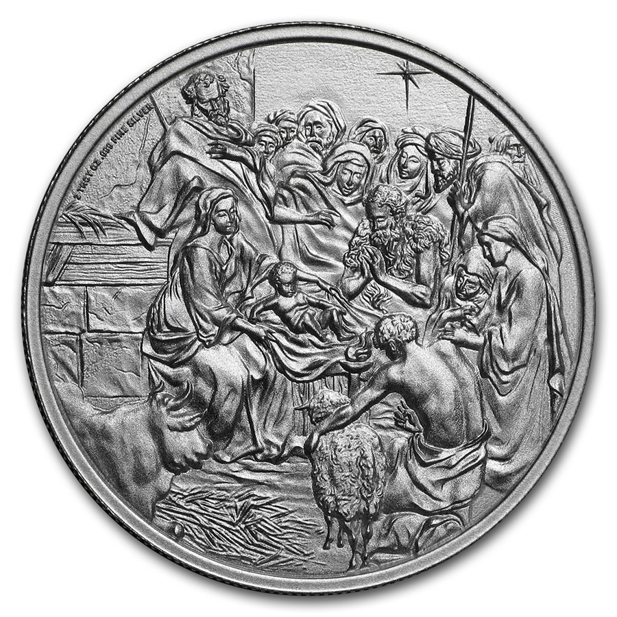 Buy 2 oz Silver Round - Blessed Christmas Nativity Scene | APMEX