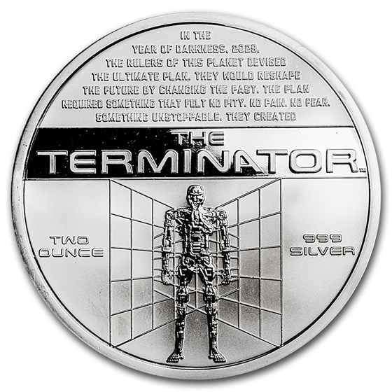 Buy 2 oz Silver Round - Terminator T-800 Proof | APMEX