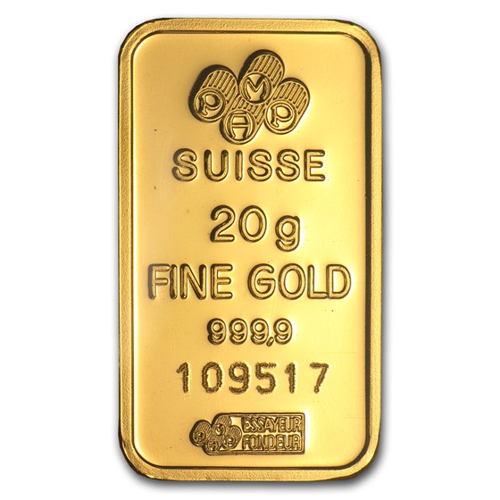 Buy 20 gram Gold Bar - Brand Name (w/Assay Card) | APMEX