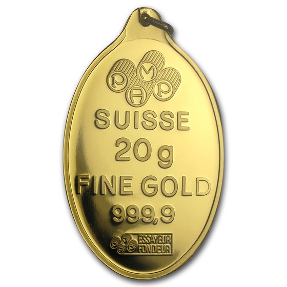 Buy 20 gram Gold Pendant - PAMP Suisse (Fortuna, Oval, w/Assay) | APMEX