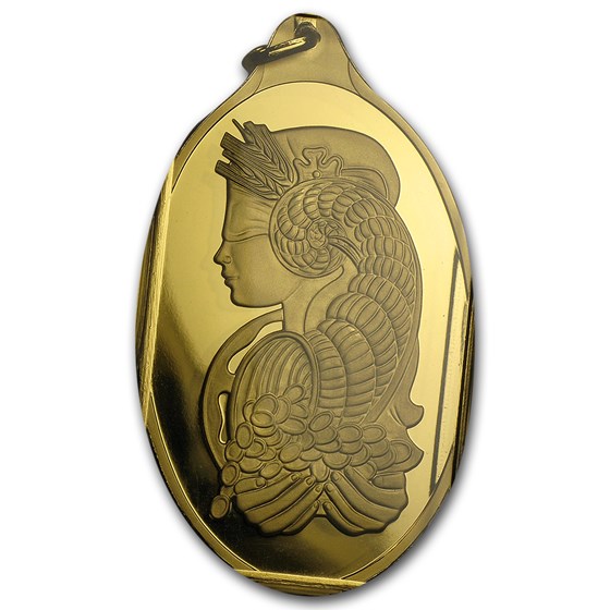 Buy 20 gram Gold Pendant - PAMP Suisse (Fortuna, Oval, w/Assay) | APMEX