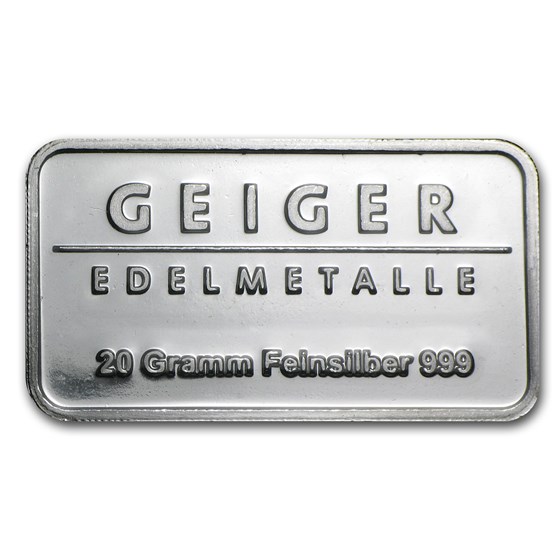 Buy 20 gram Silver Bar - Geiger Edelmetalle | APMEX