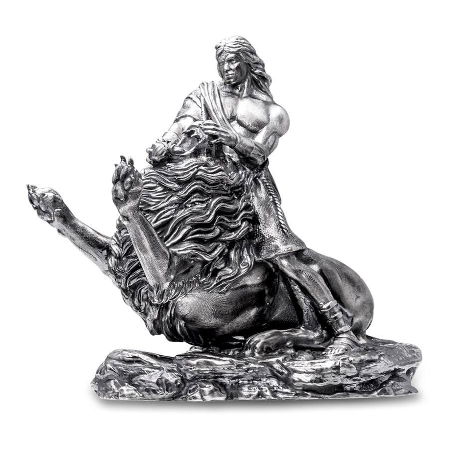Buy 20 oz Silver Antique Statue - Samson and the Lion | APMEX