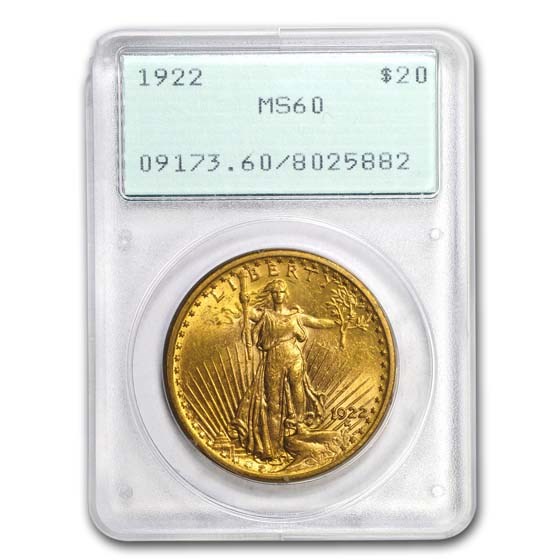 Buy $20 St Gaudens Gold Double Eagle MS-60 PCGS (Rattler, Random) | APMEX