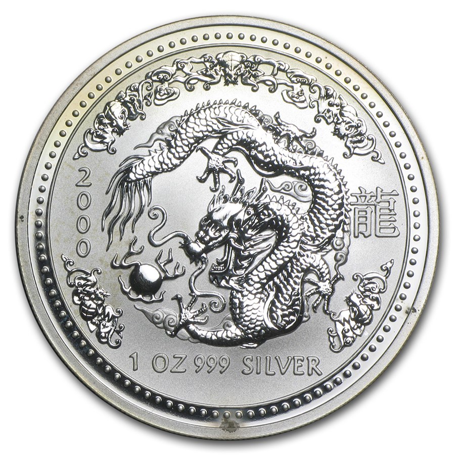 Buy 2000 1 oz Silver Lunar Year of the Dragon Series I (Abrasions) | APMEX