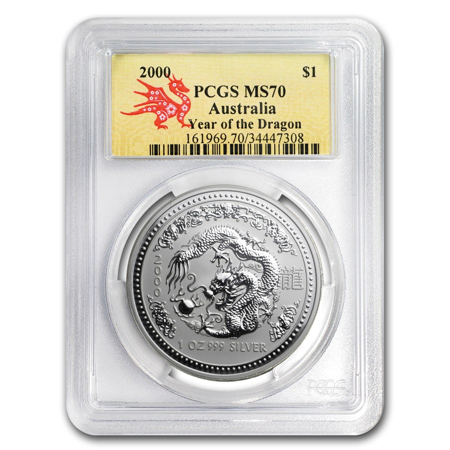 Buy 2000 Australia 1 oz Silver Year of the Dragon MS-70 PCGS | APMEX