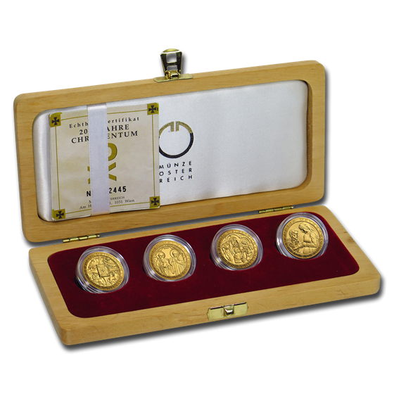Buy 2000 Austria Gold 4-Coin Set Jahre Christentum Proof Online ...