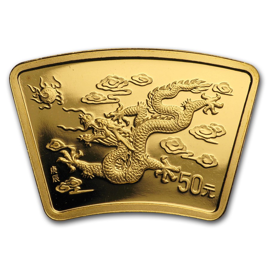 Buy 2000 China 1/2 oz Gold Year of the Dragon Fan (w/Box and COA) | APMEX