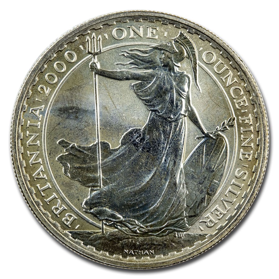 Buy 2000 Great Britain 1 oz Silver Britannia BU (Abrasions) | APMEX