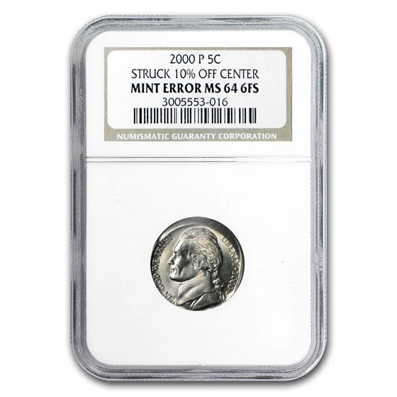 Buy 2000-P Jefferson Nickel MS-64 NGC (FS, Struck 10% Off Center) | APMEX