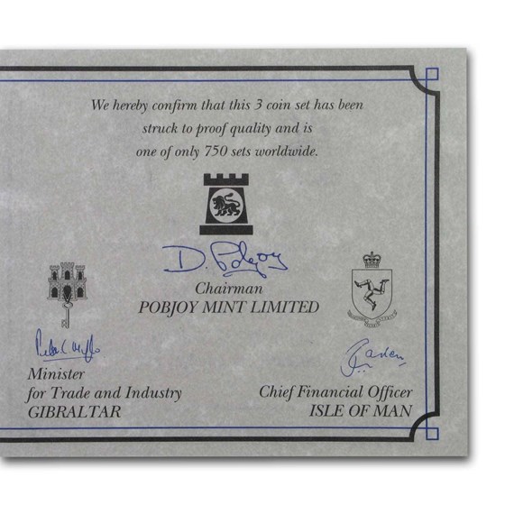 Buy 2000 Pobjoy Mint 3-Coin Bi-Metal Millennium Proof Set | APMEX