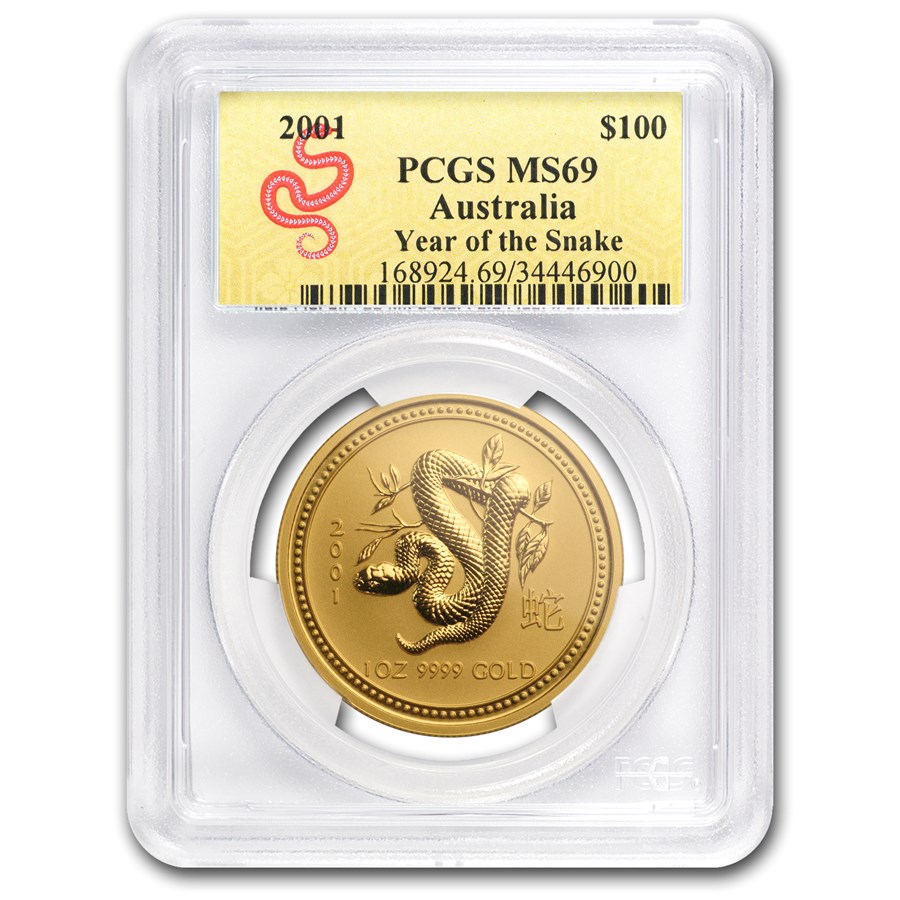 Buy 2001 1 oz Gold Lunar Year of the Snake MS-69 PCGS (Series I) | APMEX