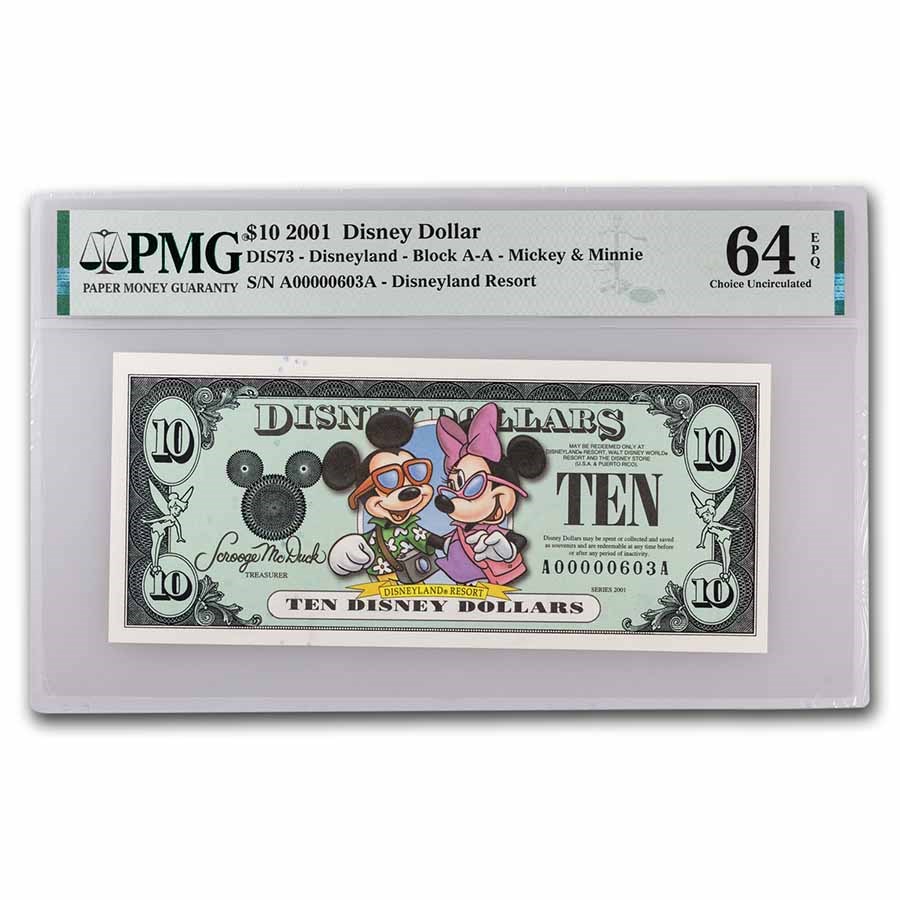 Buy 2001 $10 (AA) M&M, (DIS#73) CU-64 EPQ PMG - Low 3 Digit Serial ...