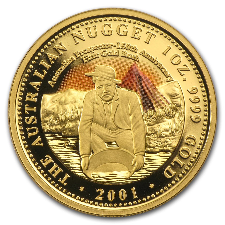 Buy 2001 Australia 1 oz Proof Gold Prospector Nugget (w/Box & COA) | APMEX