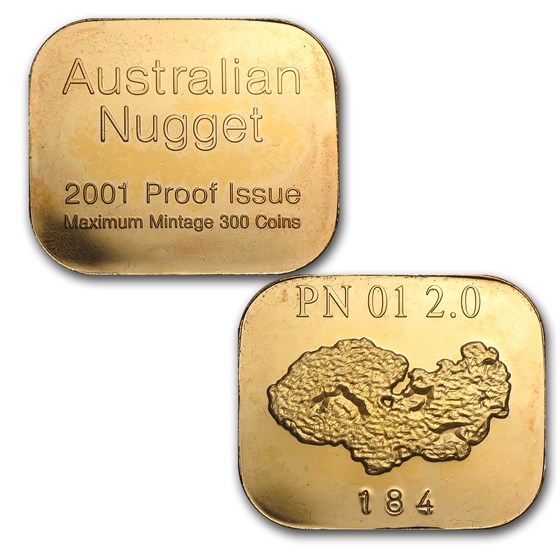 Buy 2001 Australia 2 oz Proof Gold Nugget (Box, w/COA) | APMEX