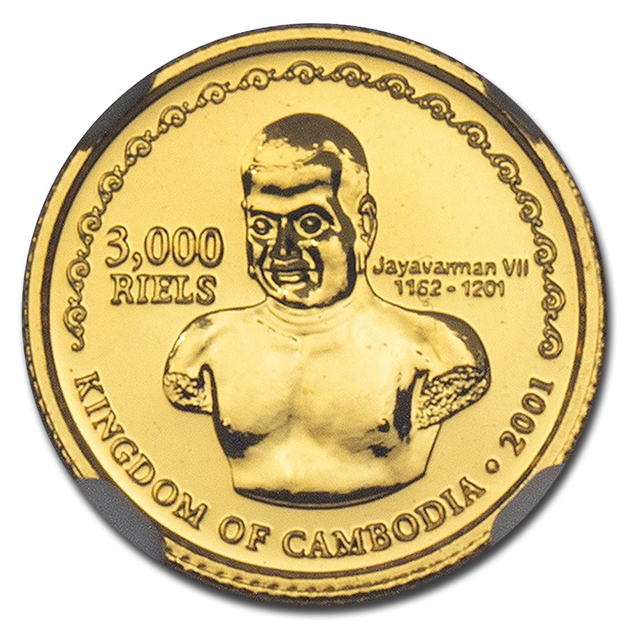 Buy 2001 Cambodia Gold 3,000 Riels Angkor Wat MS-68 NGC | APMEX