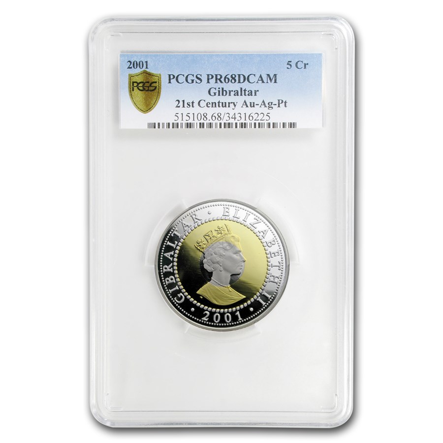 Buy 2001 Gibraltar Tri-Metal 5 Crown PR-68 PCGS | APMEX