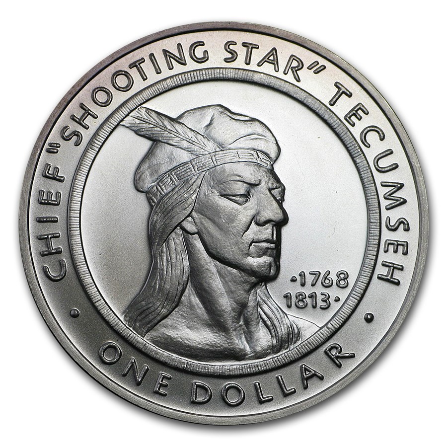 Buy 2002 1 oz Silver Round - Shawnee Tribe (Chief Tecumseh) | APMEX