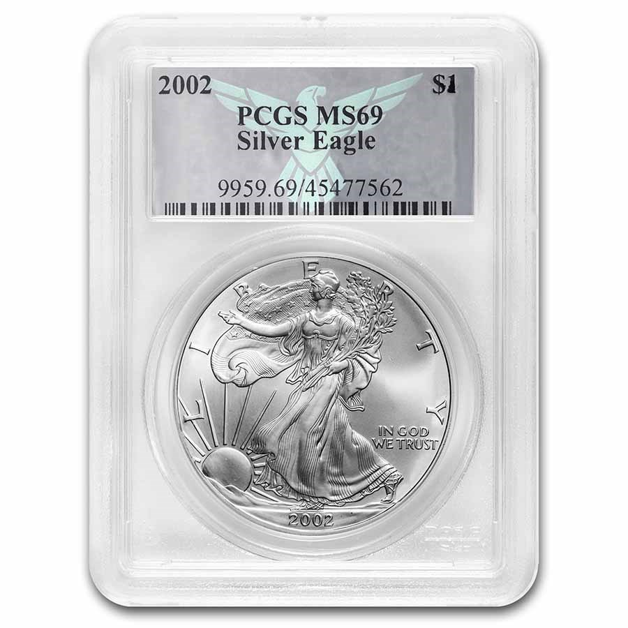 Buy 2002 Silver Eagle MS-69 PCGS UV Foil Eagle | APMEX